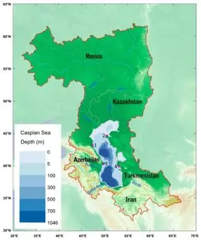 карта Каспійського моря