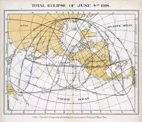 1918 yilgi to'liq quyosh tutilishi xaritasi