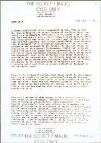 Nuair a eisíodh an doiciméad seo i mí na Bealtaine 1987, spreag sé conspóid ollmhór. Creidtear gur hoax é an doiciméad, ach ní fios fós cé hiad féin agus cúis an ghníomhaithe.