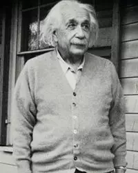 Mustavalkoinen valokuva Albert Einsteinista