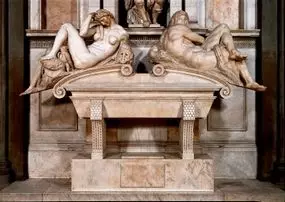 Giuliano de' Mediciby Michelangelo کی قبر کی کنسول تفصیل۔
