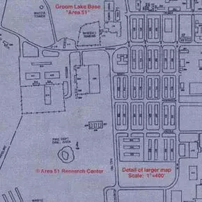 Un mapa de las instalaciones del Área 51