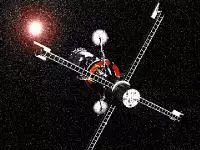 Antistof-rumfartøjer som det i dette kunstnerkoncept kunne føre os ud over solsystemet med forbløffende hastigheder.
